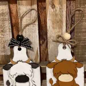 DIY Ear Tag Highland Cow Ornament, Christmas Ornament, Highland Cow ...