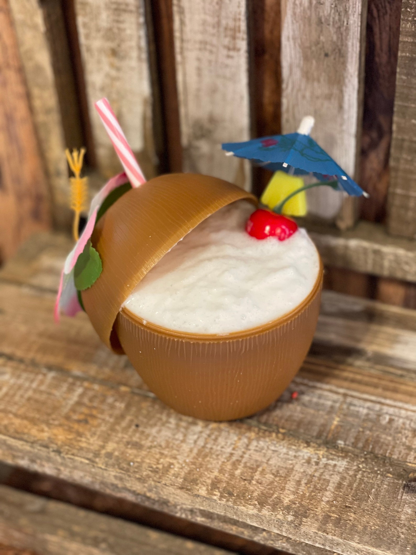 Fake Coconut Drink Fake Tropical Drink Luau Party Decor - Etsy