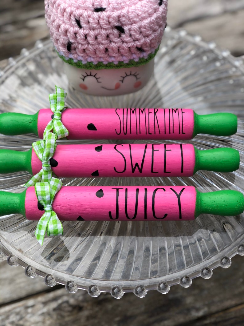 Pink Watermelon Mini Rolling Pin Watermelon Tiered Tray | Etsy