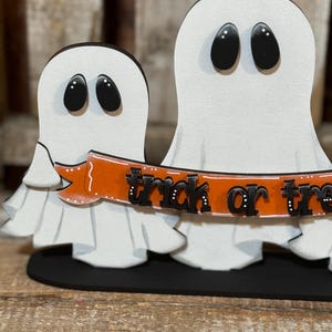 Ghost Shelf Sitter, Halloween Tiered Tray Decor, Halloween Ghost Decor ...
