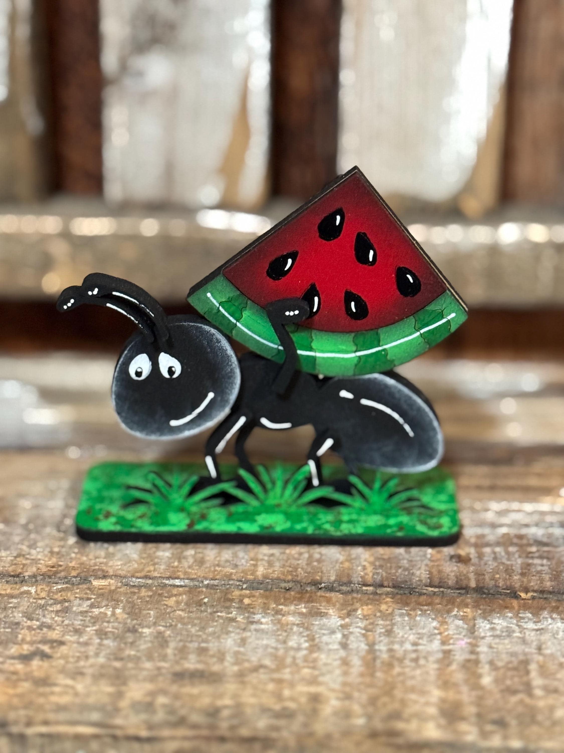 Unpainted Ants for Tiered Tray Decor, Wood Ants Holding Fruit, Ants for ...