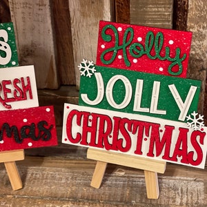 Christmas Wood Tiered Tray Sign, Christmas Decor, Tiered Tray Decor ...