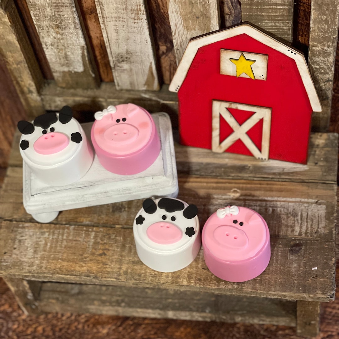 Fake Pig Mini Cake, Fake Cow Mini Cake, Farm Decor, Farmhouse Tiered ...