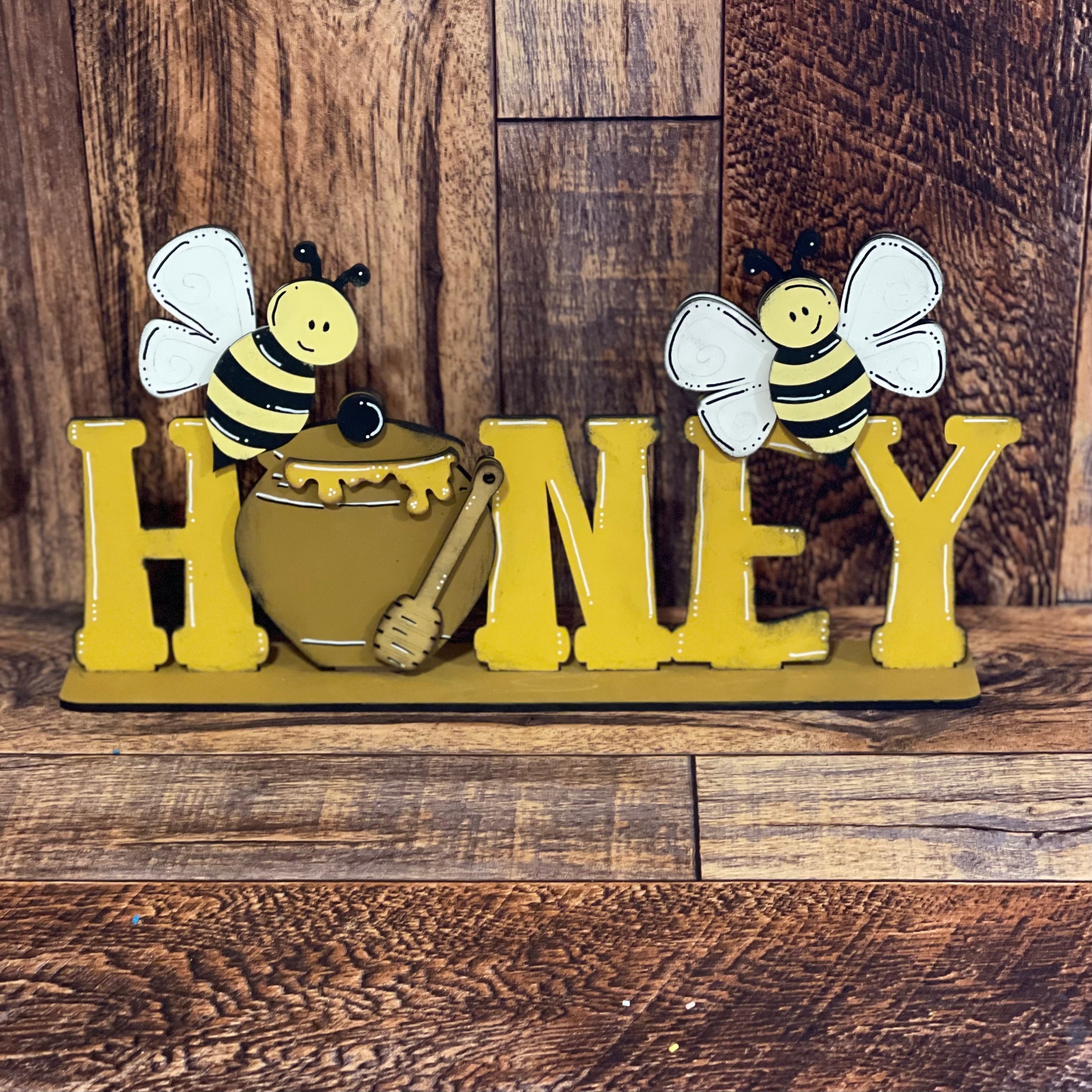 Bee Wood Sign, Bee Tiered Tray Decor, Bee Home Decor, Honey Sign, Honey ...