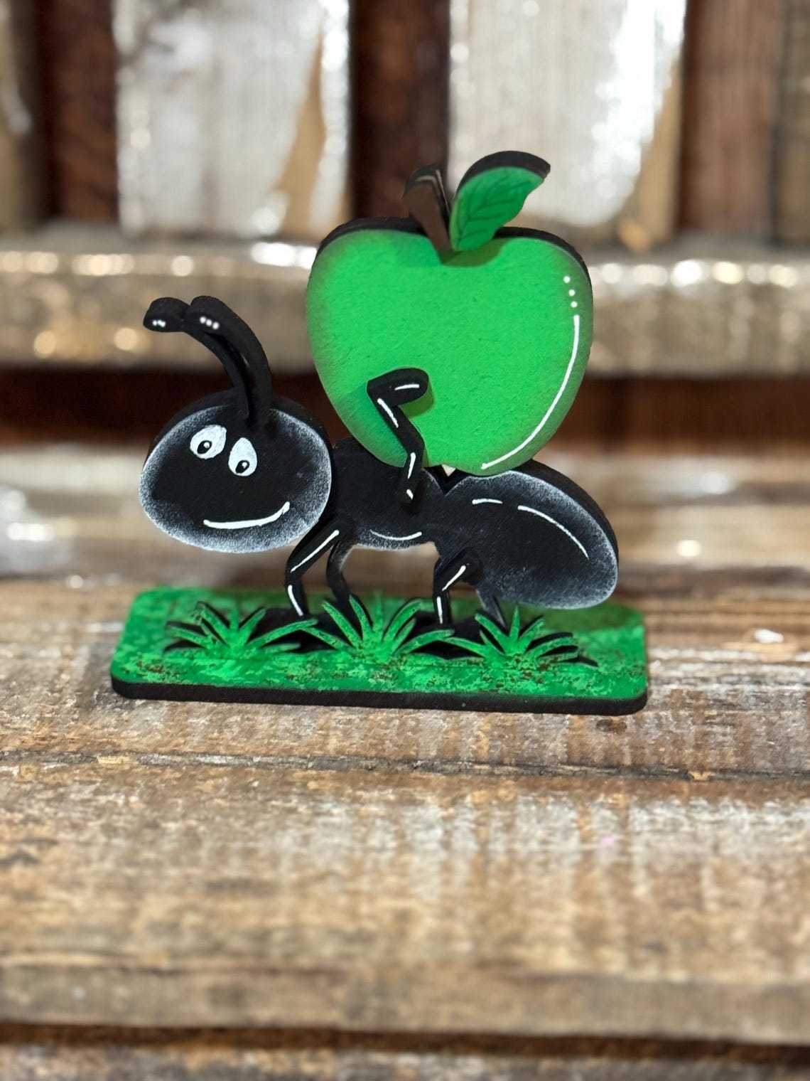 Unpainted Ants for Tiered Tray Decor, Wood Ants Holding Fruit, Ants for ...