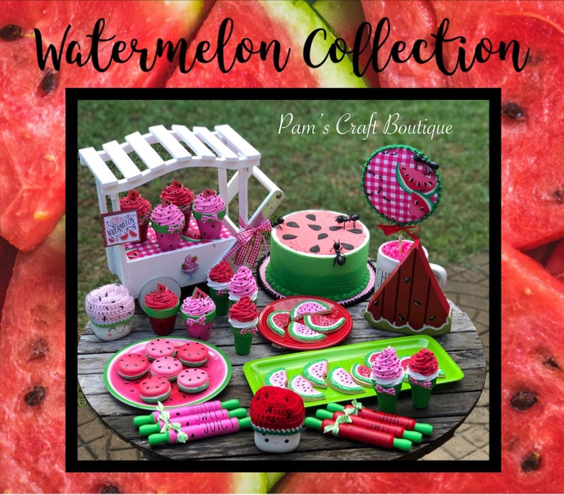 Pink Watermelon Mini Rolling Pin Watermelon Tiered Tray | Etsy