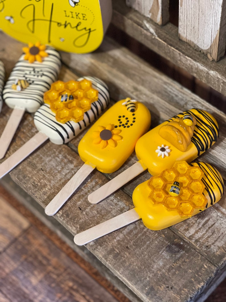 Fake Bee Cake Pops Fake Bee Cakesicles Bee Decor Fake - Etsy