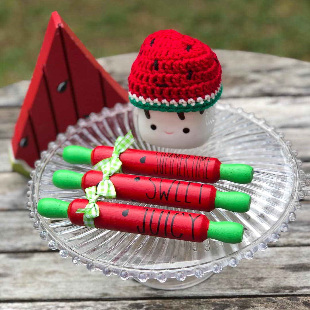 Red Watermelon Mini Rolling Pin Watermelon Tiered Tray Decor - Etsy