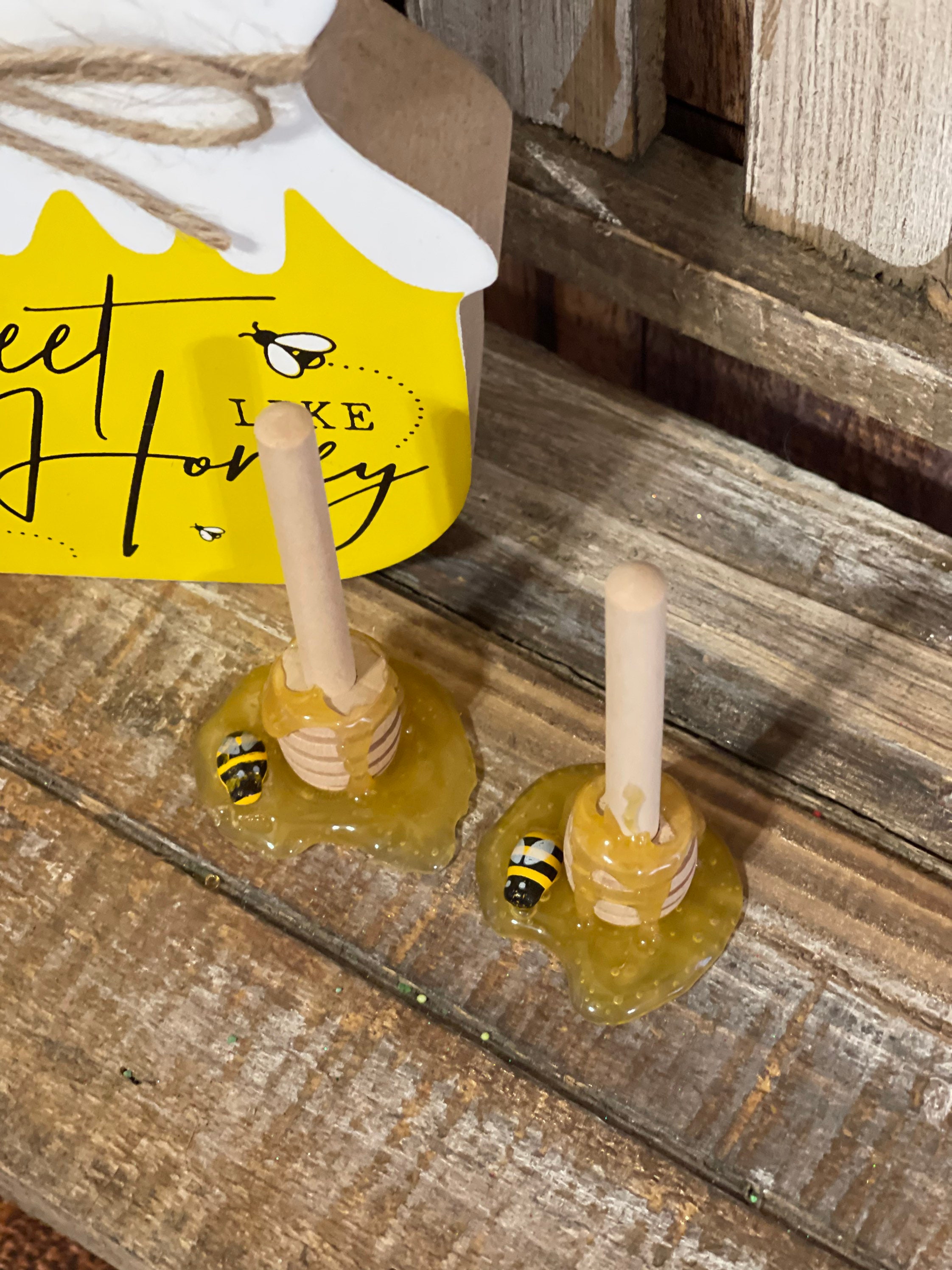 Fake Honey Dipper Fake Honey Sticks Bee Decor Bee Tiered - Etsy