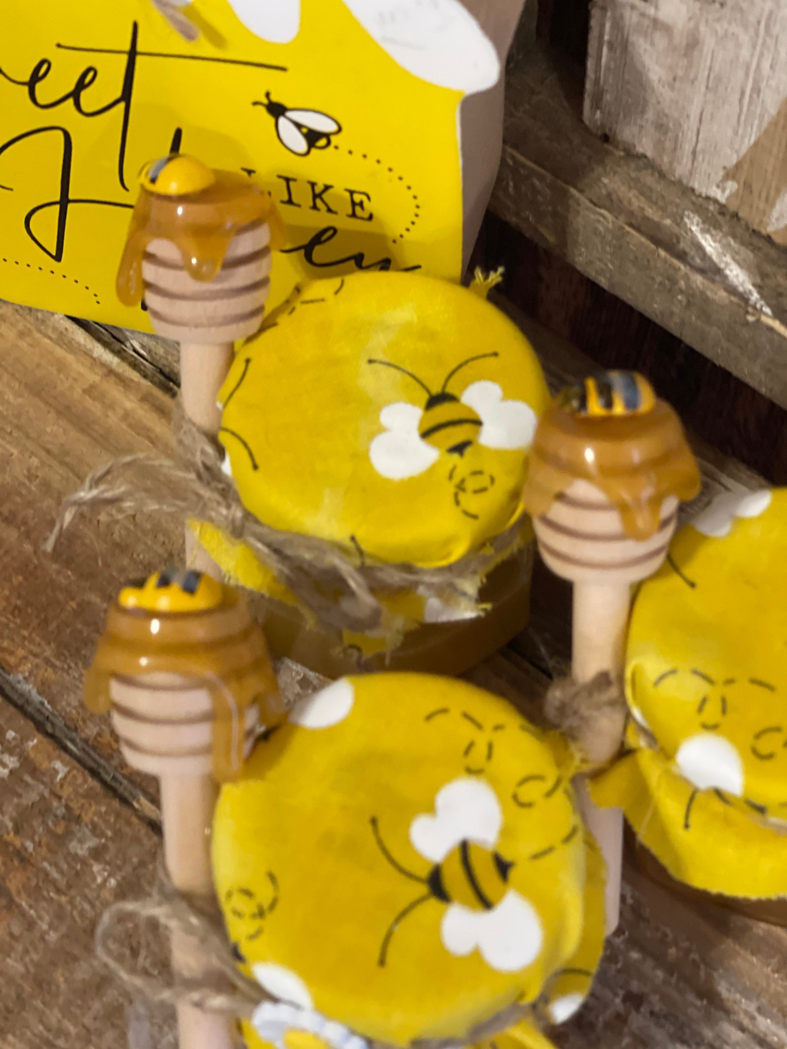 Fake Bee Honey Jars Bee Decor Fake Honey Bee Tiered Tray | Etsy