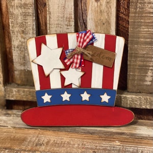 Patriotic Wood Sign, Patriotic Tiered Tray Decor, Patriotic Home Decor ...