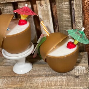 Fake Coconut Drink Fake Tropical Drink Luau Party Decor - Etsy