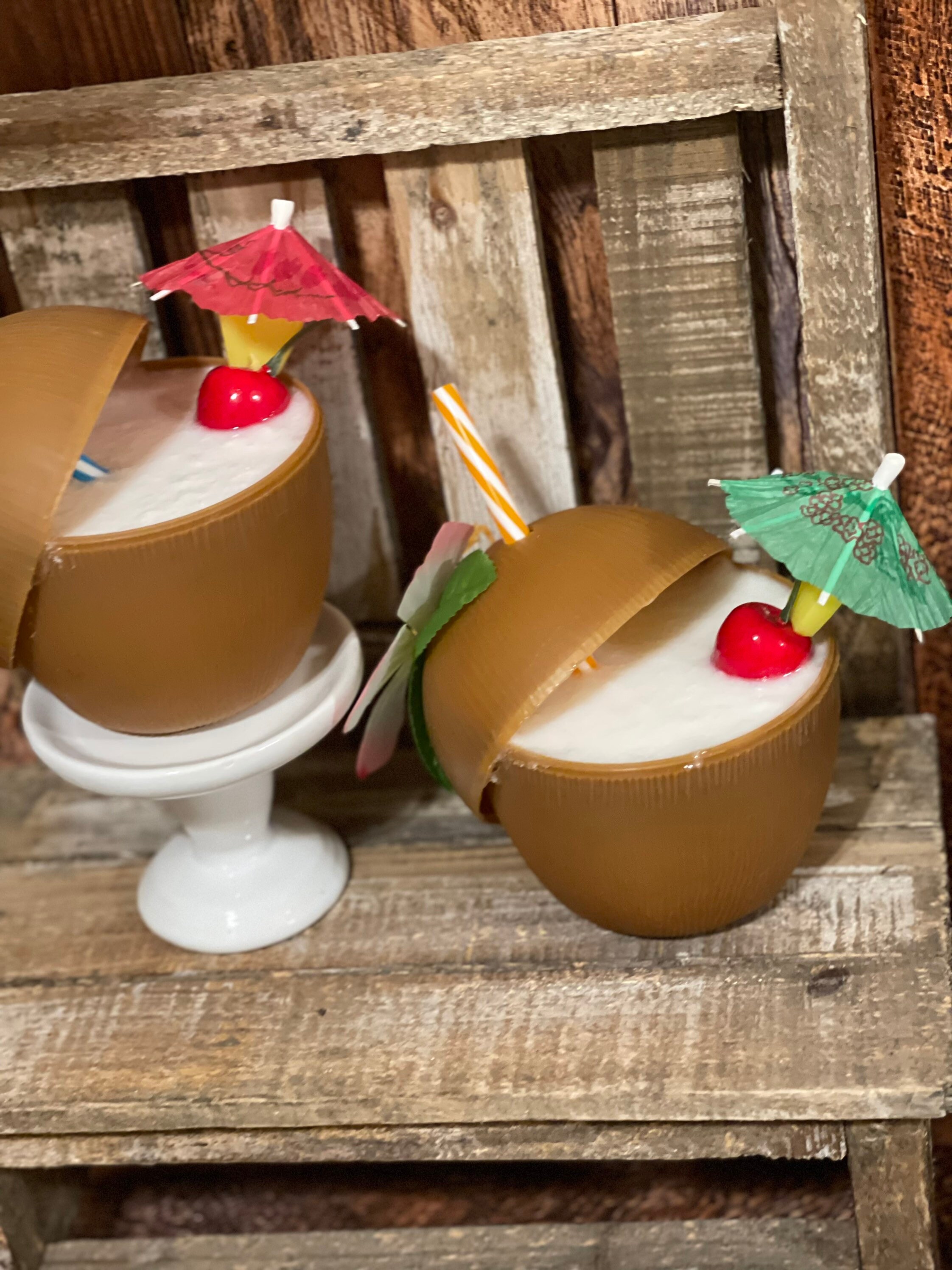 Fake Coconut Drink Fake Tropical Drink Luau Party Decor - Etsy