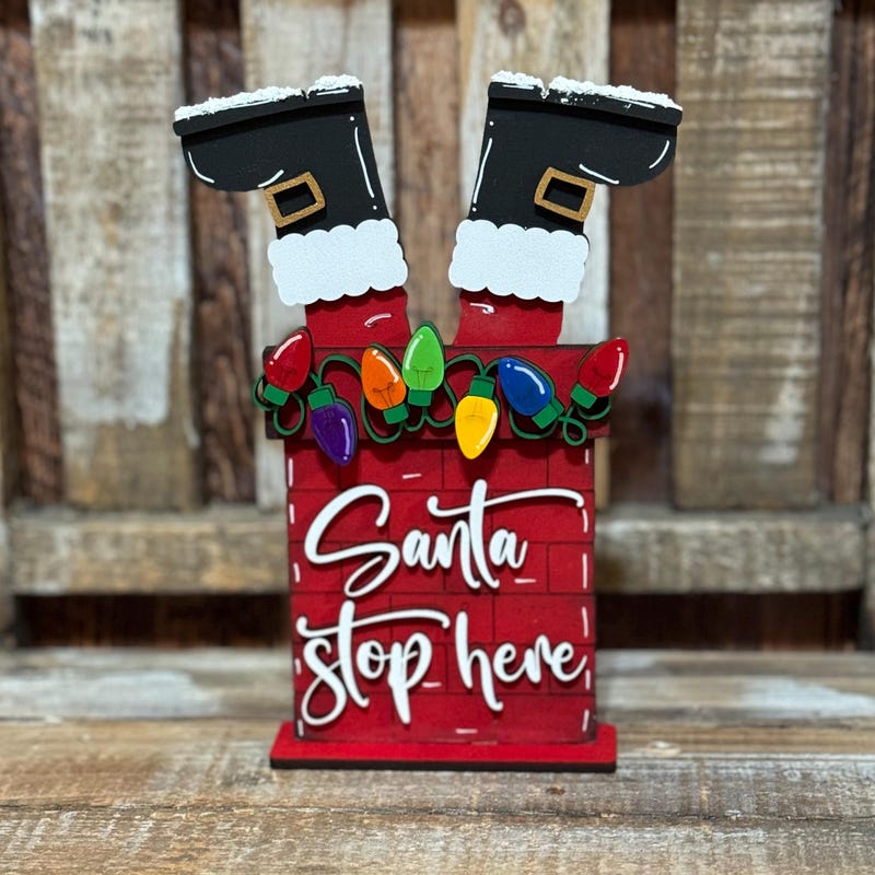 Wood Santa Stop Here Sign - Etsy