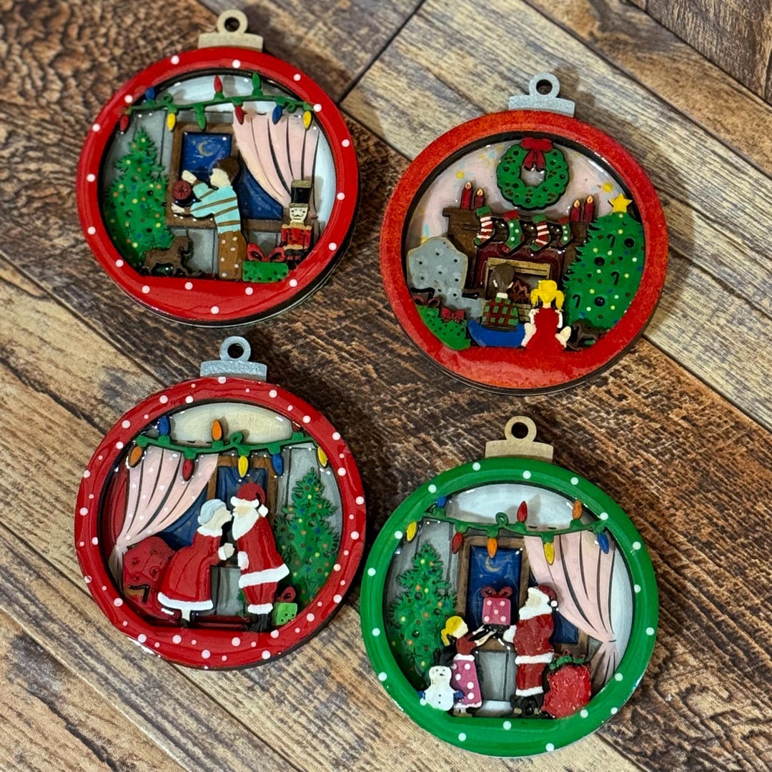 Christmas Layered 3D Ornaments, Nostalgic Christmas Tree Decorations ...