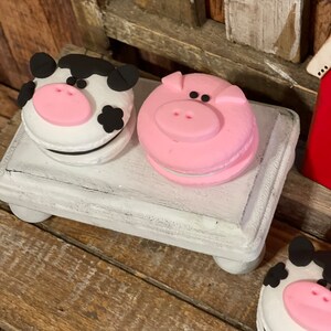 Fake Pig Macaron, Fake Cow Macaron, Farm Decor, Farmhouse Tiered Tray ...