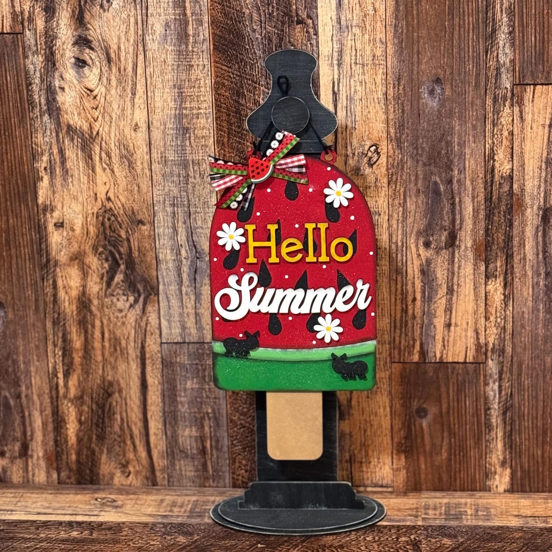 Wood Watermelon Sign, Hello Summer Watermelon Decor, DIY Watermelon ...