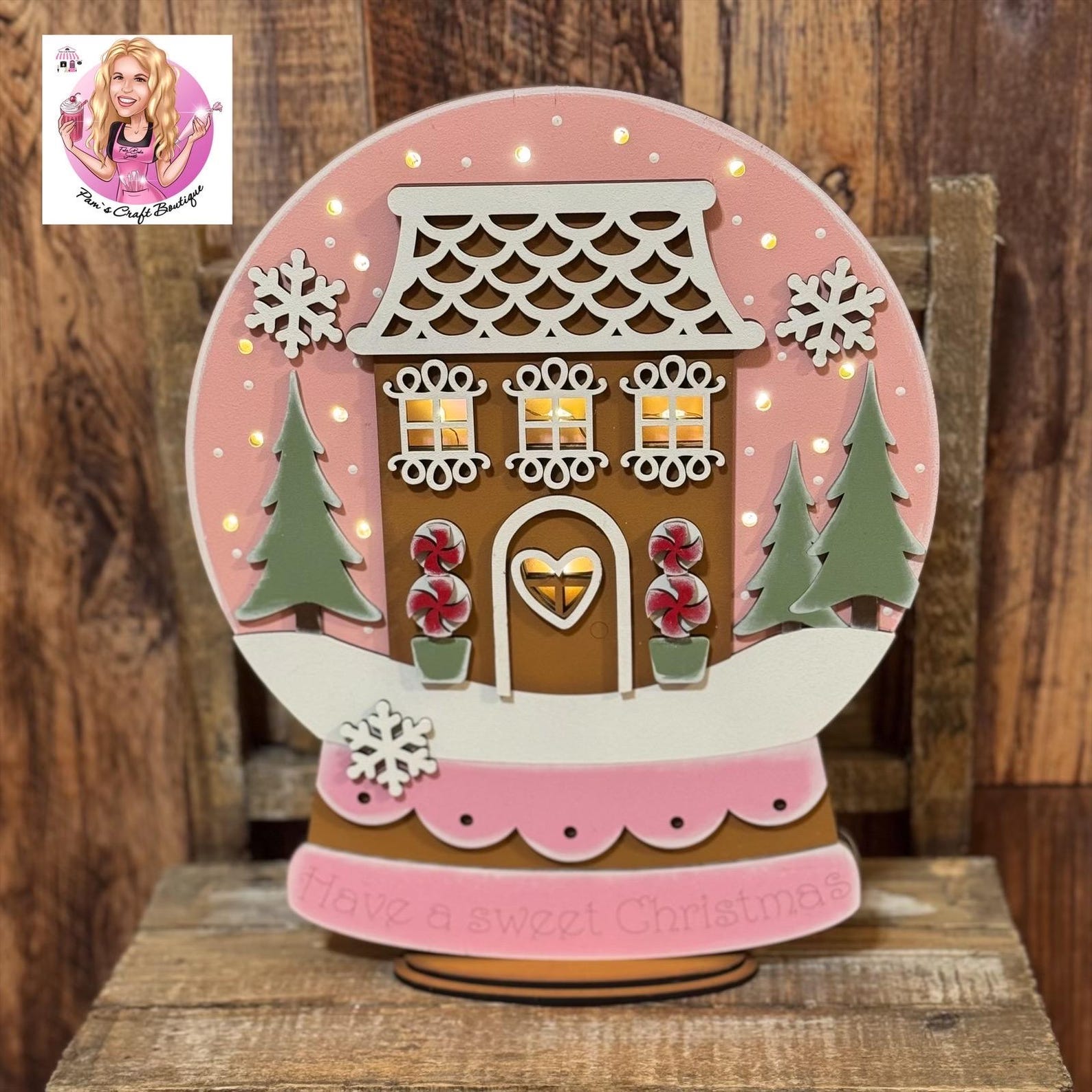 Gingerbread Snow Globe Wood Sign, Gingerbread Tiered Tray Decor, Wood ...