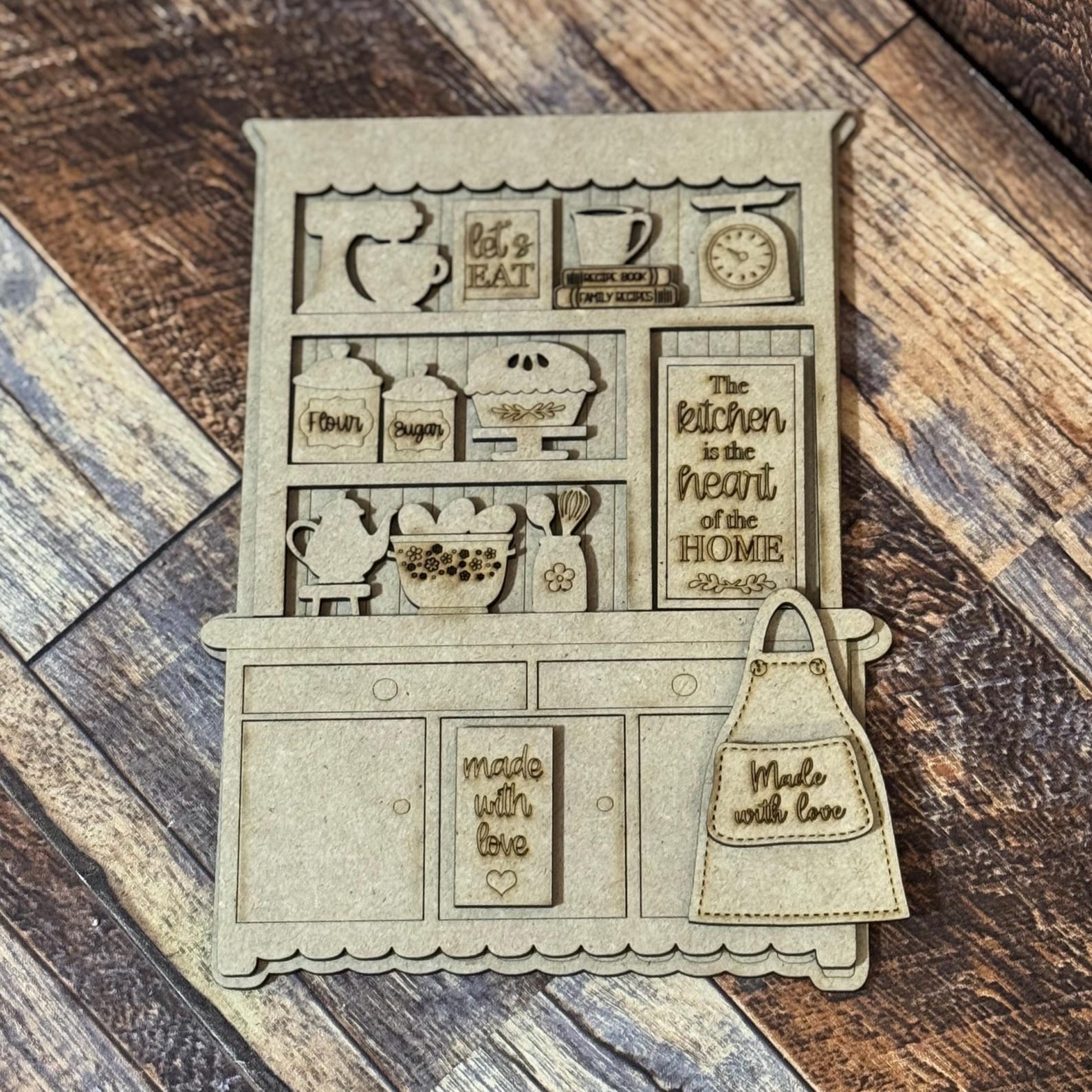Mini Kitchen Wood Hutch, Wood Hutch for Kitchen Decor, Baking Hutch ...