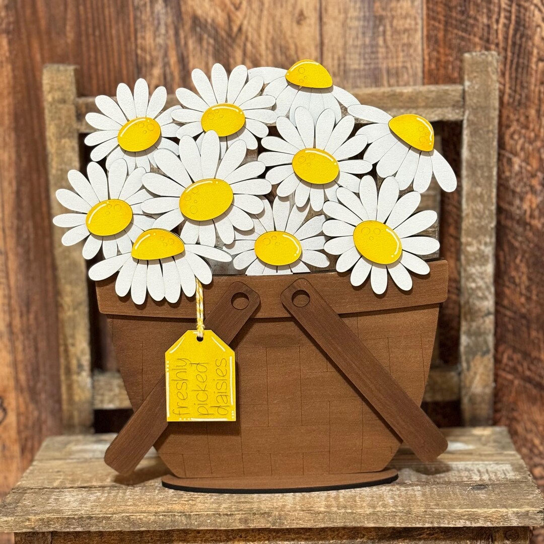 Daisy Wood Insert, Wood Terra Cotta Pot, DIY Wood Insert With Basket ...
