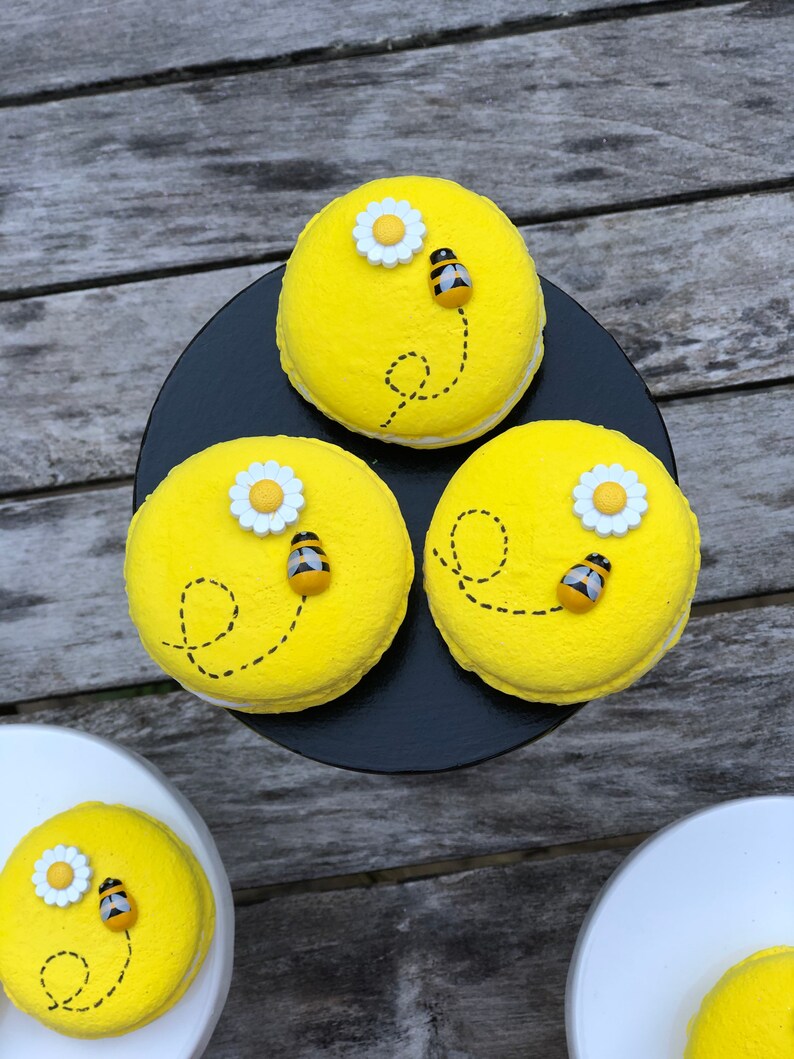 Fake Bee Macaroons Bee Decor Tiered Tray Decor Realistic | Etsy