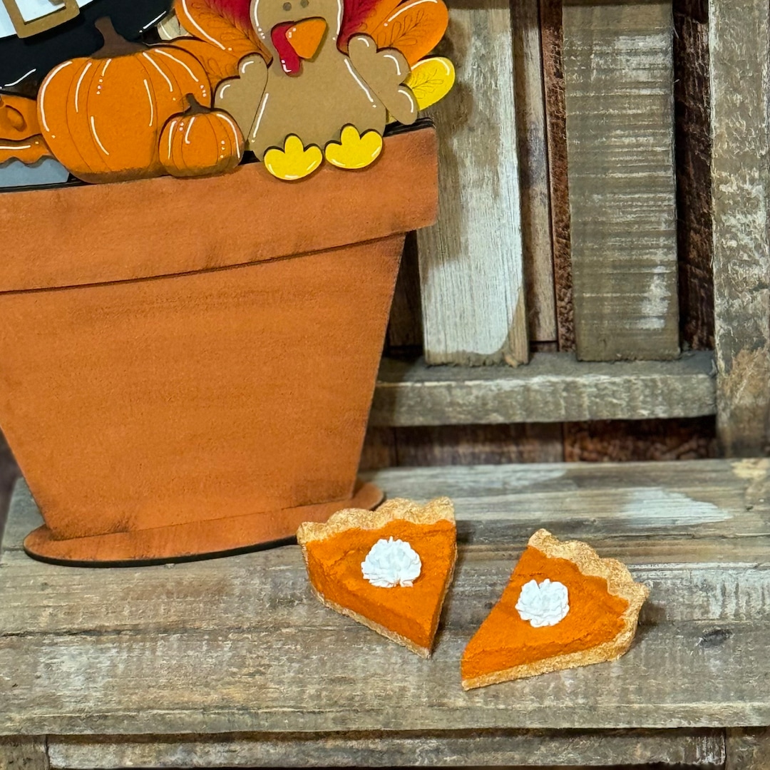 Mini Pumpkin Pie Slices, Fake Pumpkin Pie Cookies, Fall Decor, Fall ...