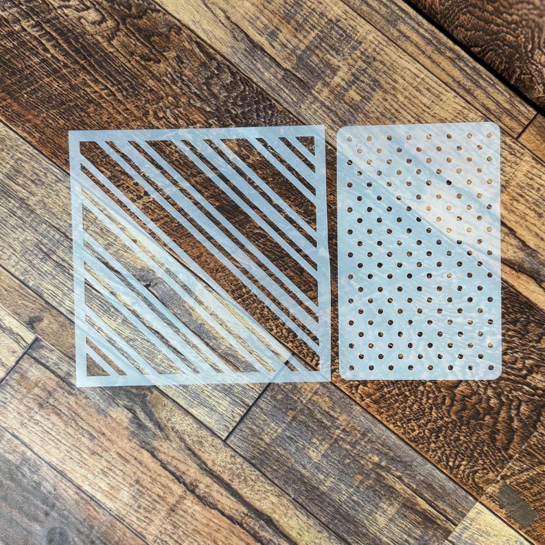 Set of 2 Mylar Stencils, Mylar Stencil, Horizontal Line Mylar Stencil ...