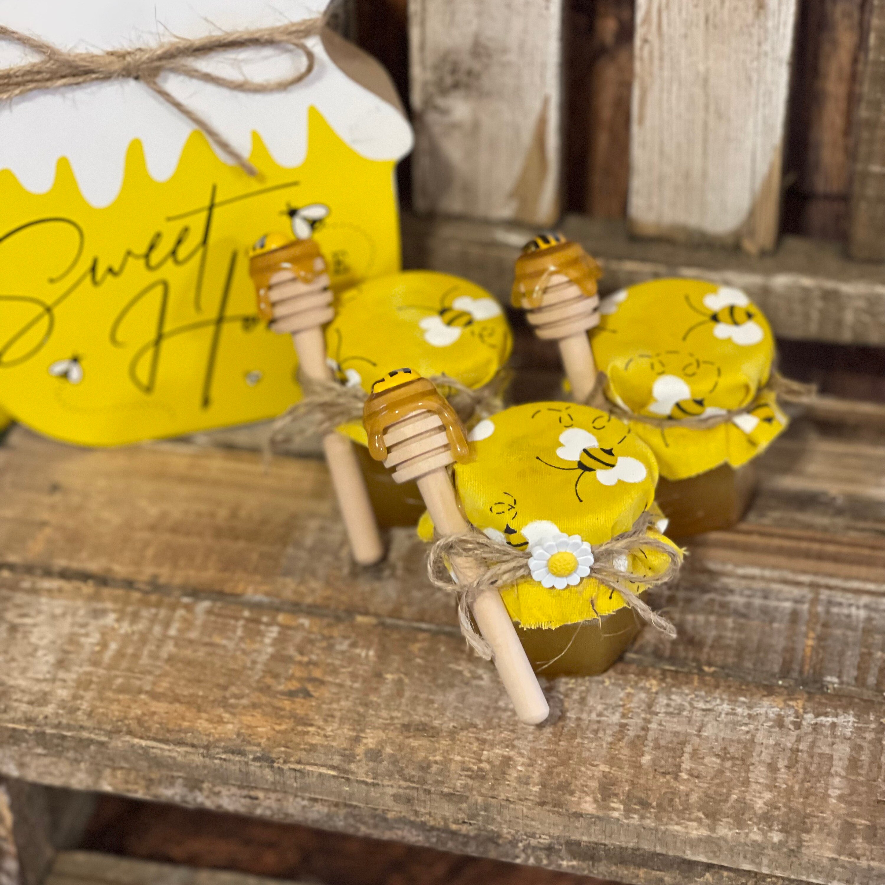 Fake Bee Honey Jars Bee Decor Fake Honey Bee Tiered Tray | Etsy