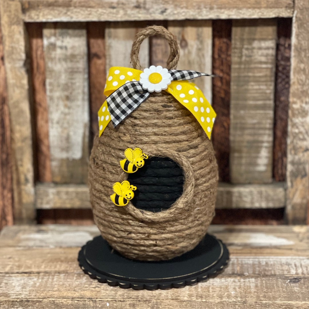Rope Beehive, Bee Decor, Beehive for a Wreath, Bee Decor for Your Home ...