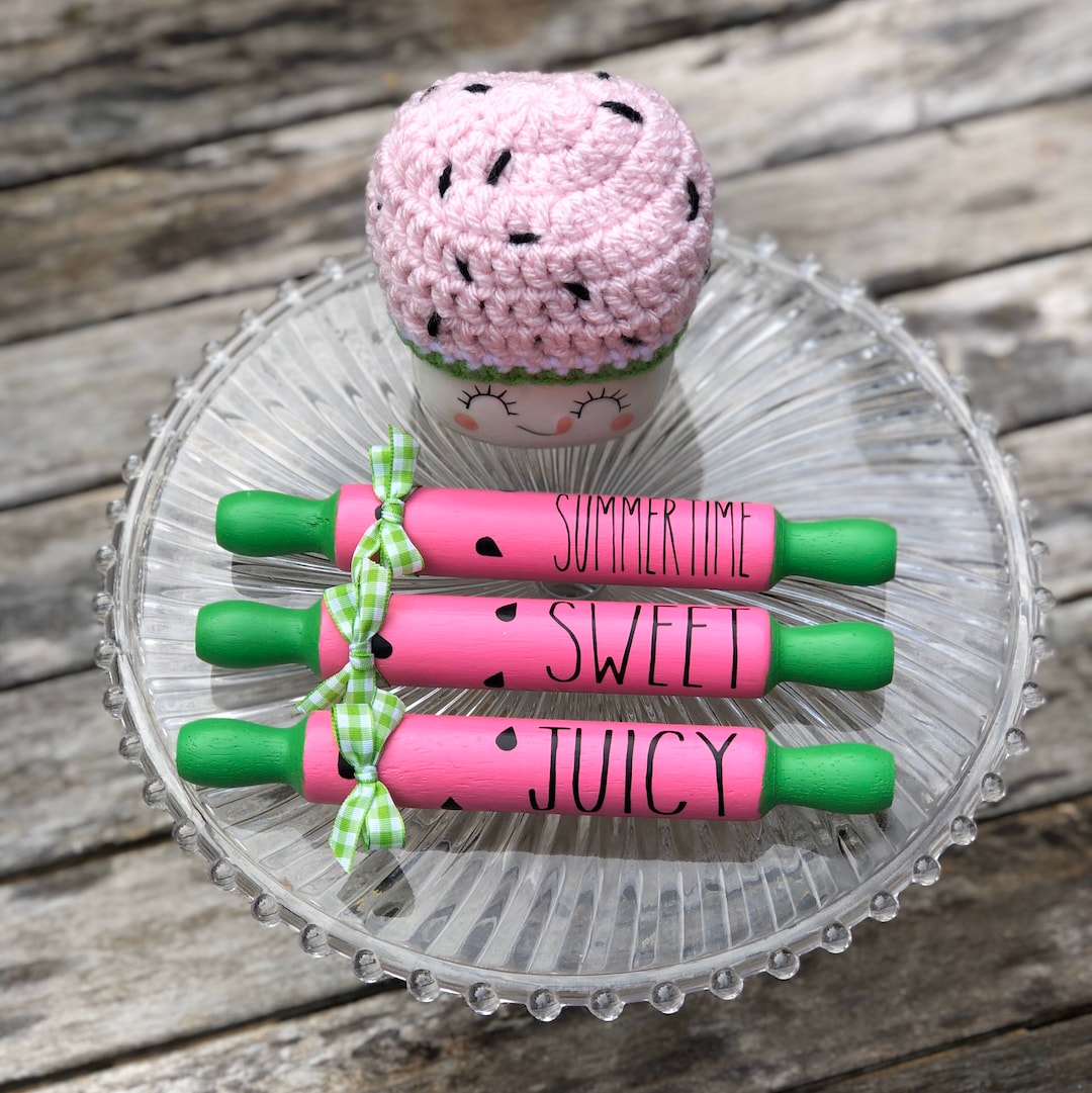 Pink Watermelon Mini Rolling Pin Watermelon Tiered Tray - Etsy