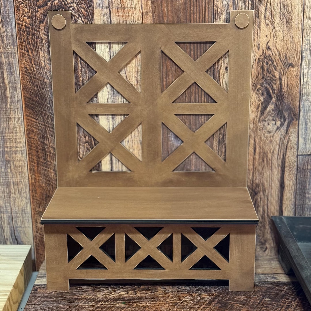 Wood Bench for Tiered Trays, Wood Bench Shelf, Chair Shelf Sitter ...