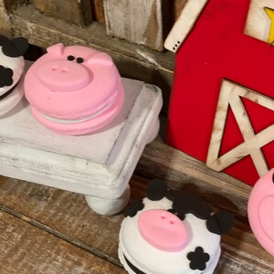 Fake Pig Macaron, Fake Cow Macaron, Farm Decor, Farmhouse Tiered Tray ...