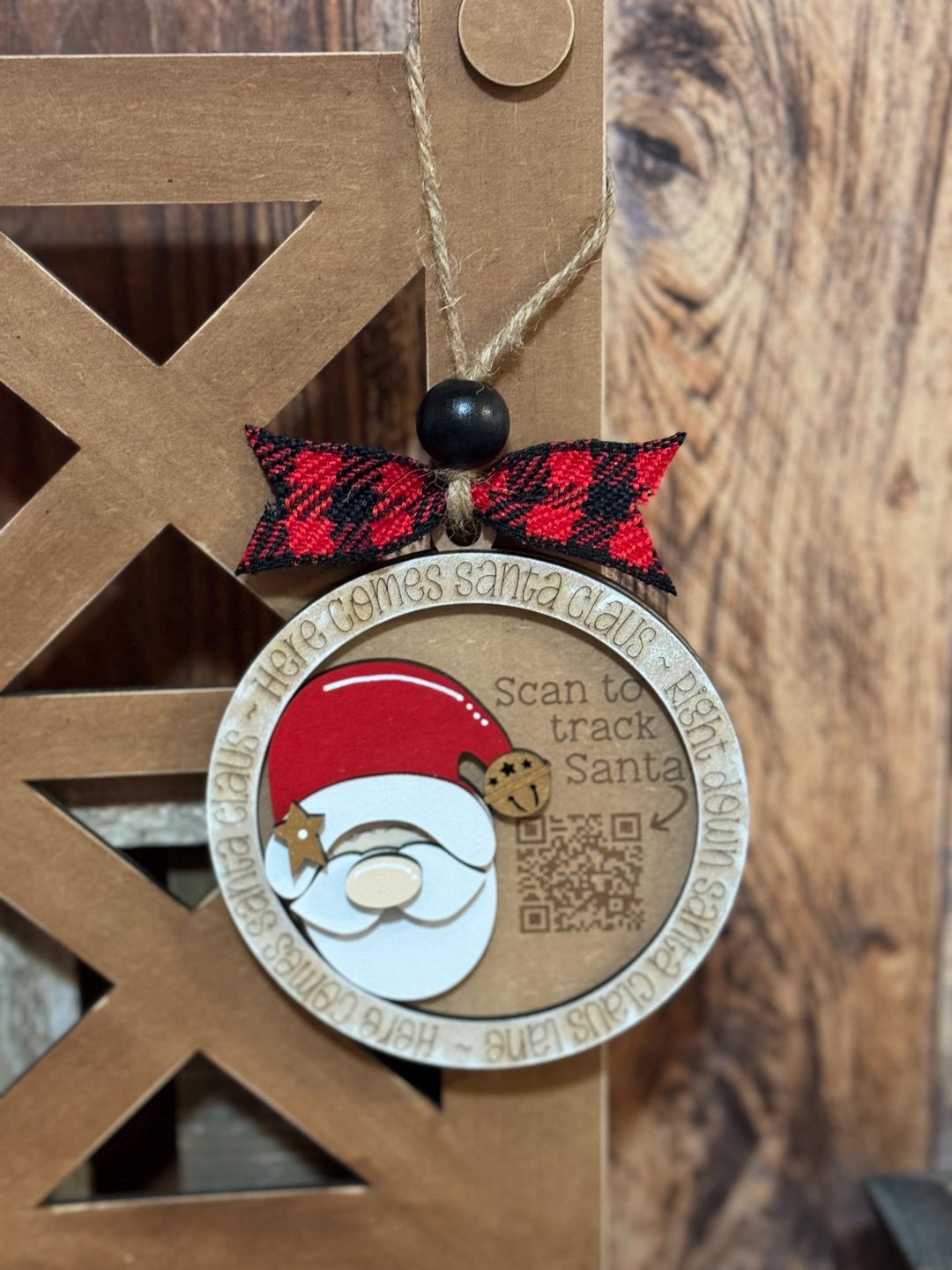 Santa Tracker Wood Ornaments, Santa Ornament, Christmas Tree ...
