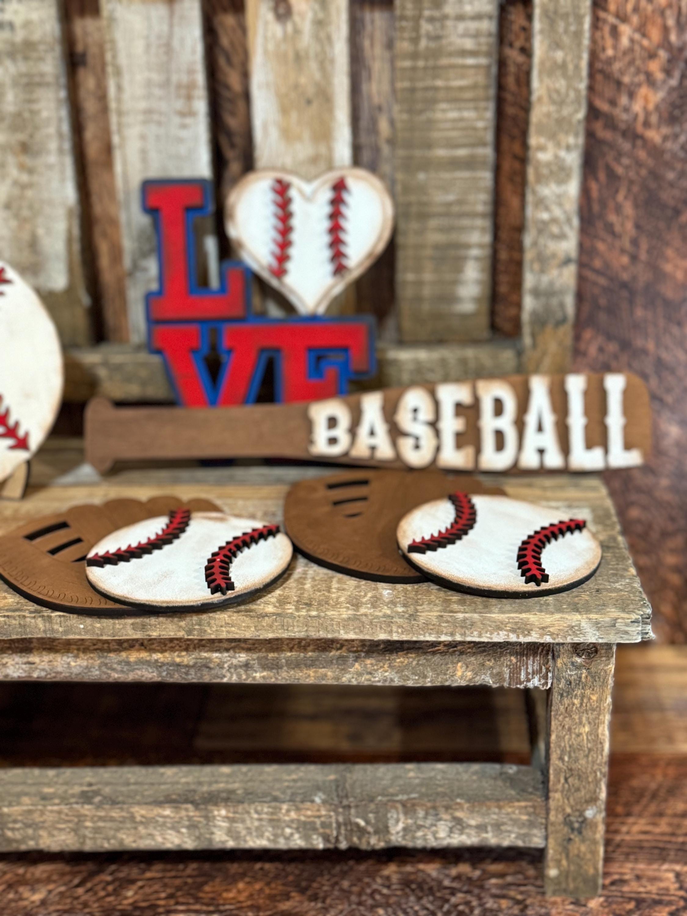 Baseball Tiered Tray Sign, Baseball Wood House Sign, Baseball Home Sign ...