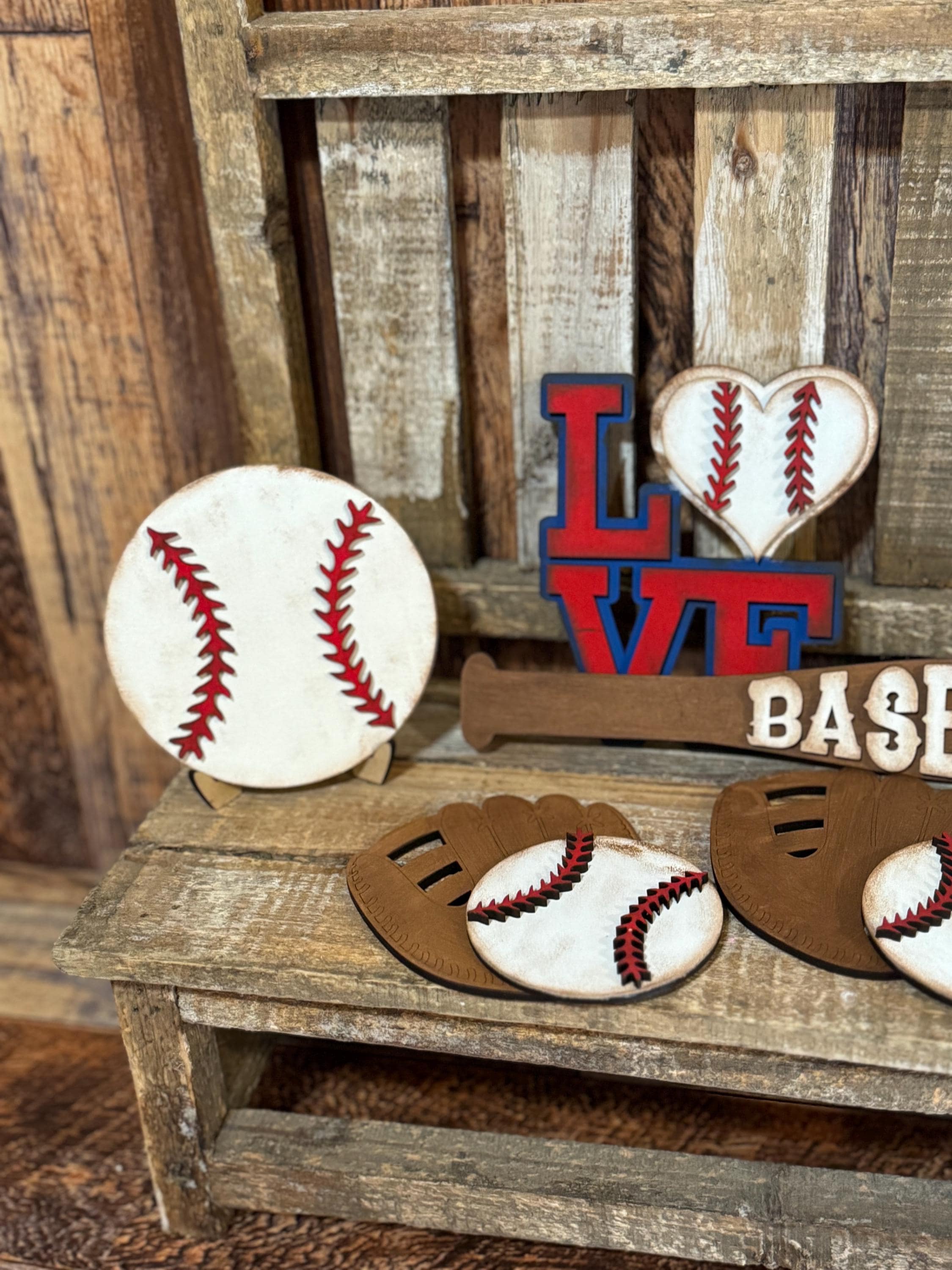 Baseball Tiered Tray Sign, Baseball Wood House Sign, Baseball Home Sign ...