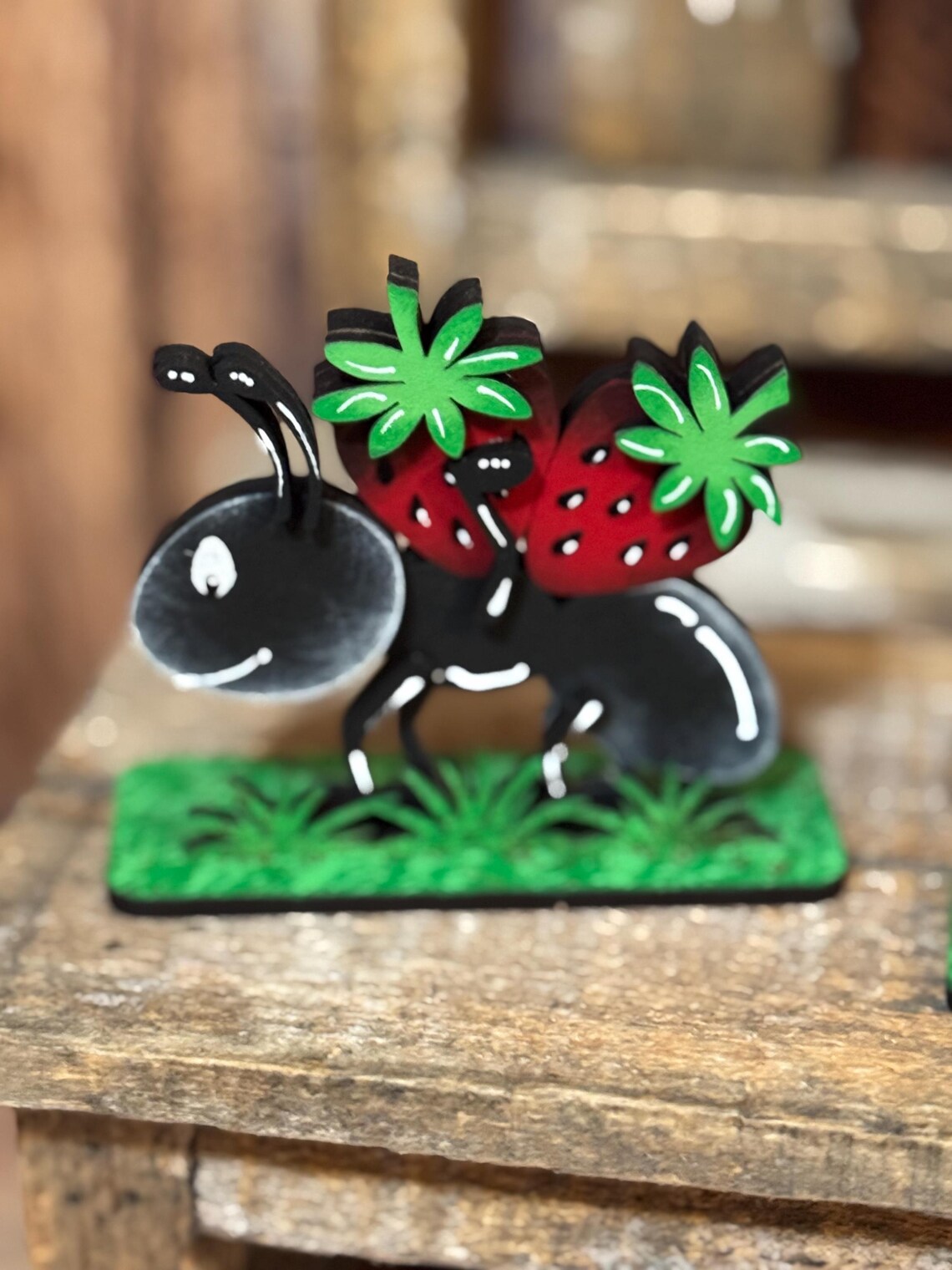 Unpainted Ants for Tiered Tray Decor, Wood Ants Holding Fruit, Ants for ...