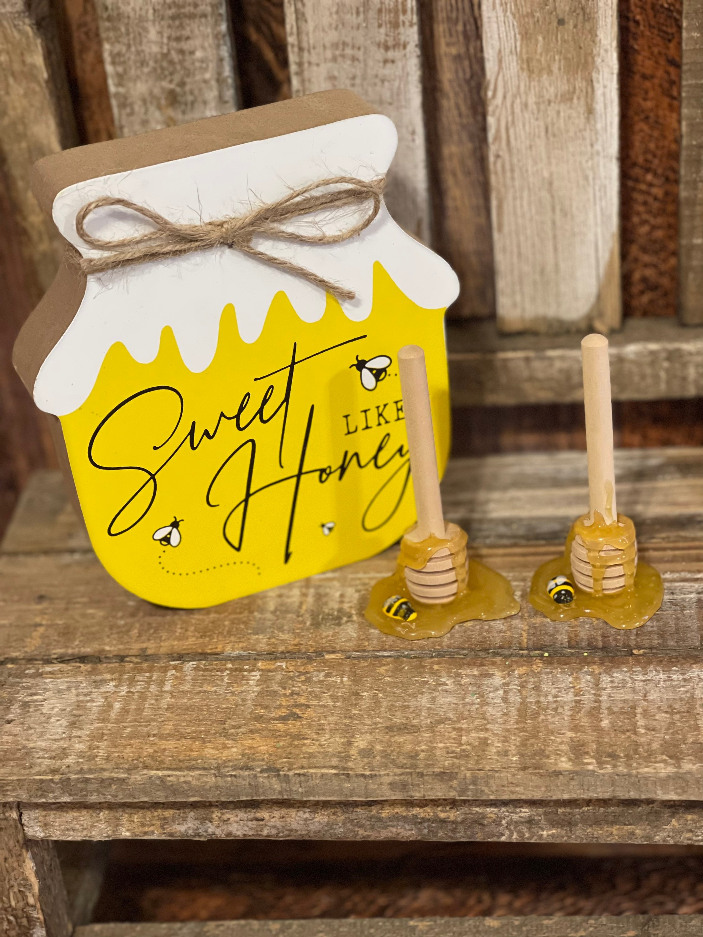 Fake Honey Dipper Fake Honey Sticks Bee Decor Bee Tiered | Etsy