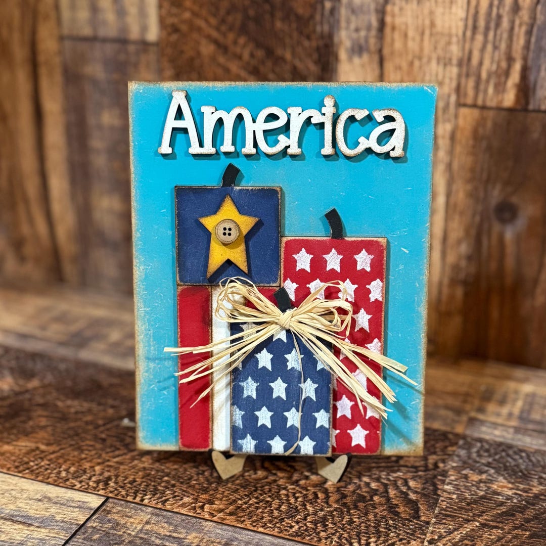DIY America Firecracker Patriotic Sign, Paint Party Sign, Firecracker ...