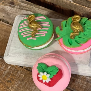 Fake Summer Macaroons, Summer Decor, Tiered Tray Decor, Realistic ...