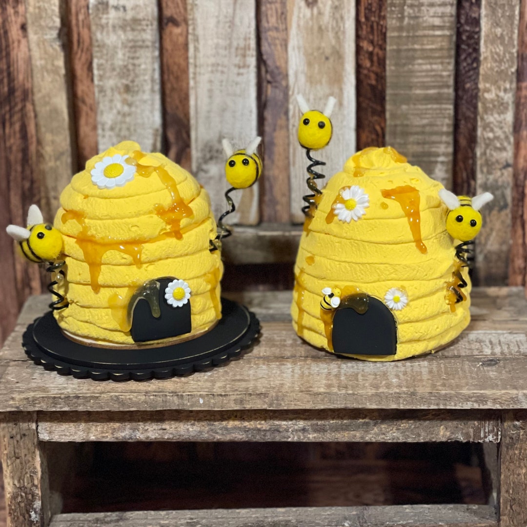 Fake Bee Mini Beehive Cake, Fake Mini Cake, Bee Tiered Tray Decor, Fake ...