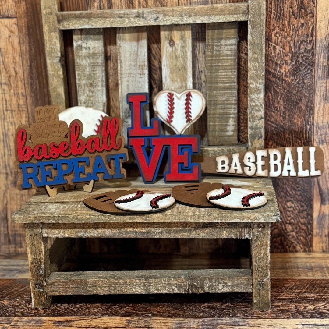 Baseball Tiered Tray Sign, Baseball Wood House Sign, Baseball Home Sign ...