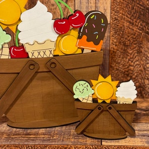 Ice Cream Basket Insert, Ice Cream Wood Project, Ice Cream Tiered Tray ...