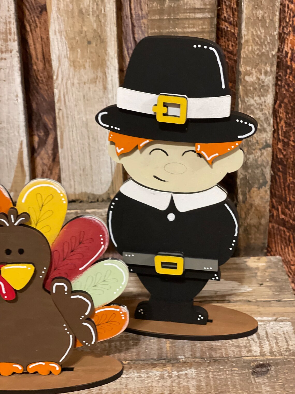 Thanksgiving Wood Signs, Pilgrim Wood Signs, Thanksgiving Tiered Tray ...