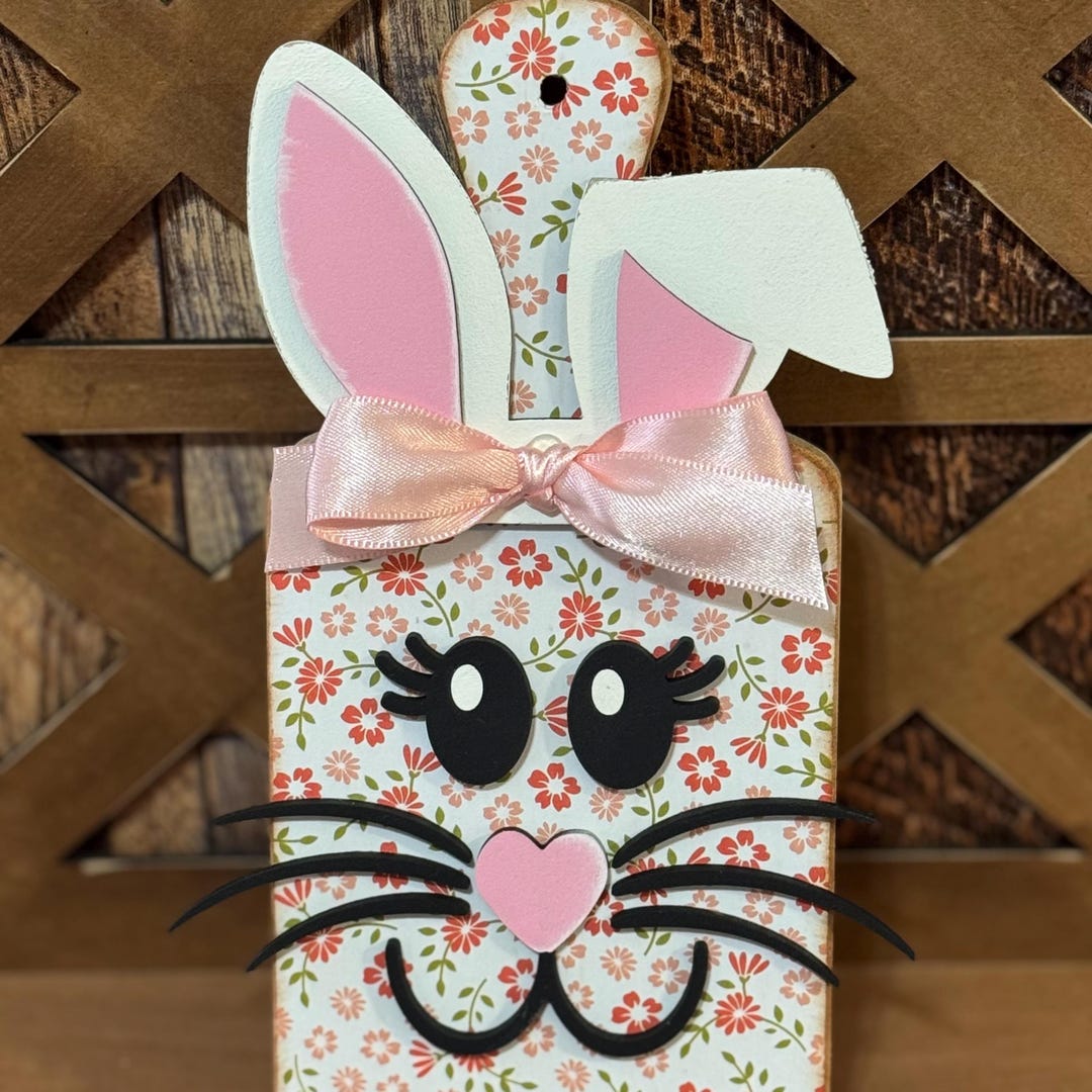 Set of 2 Bunny Face, Laser Cut Wooden Bunny Face, Wood Bunny Face Blank ...