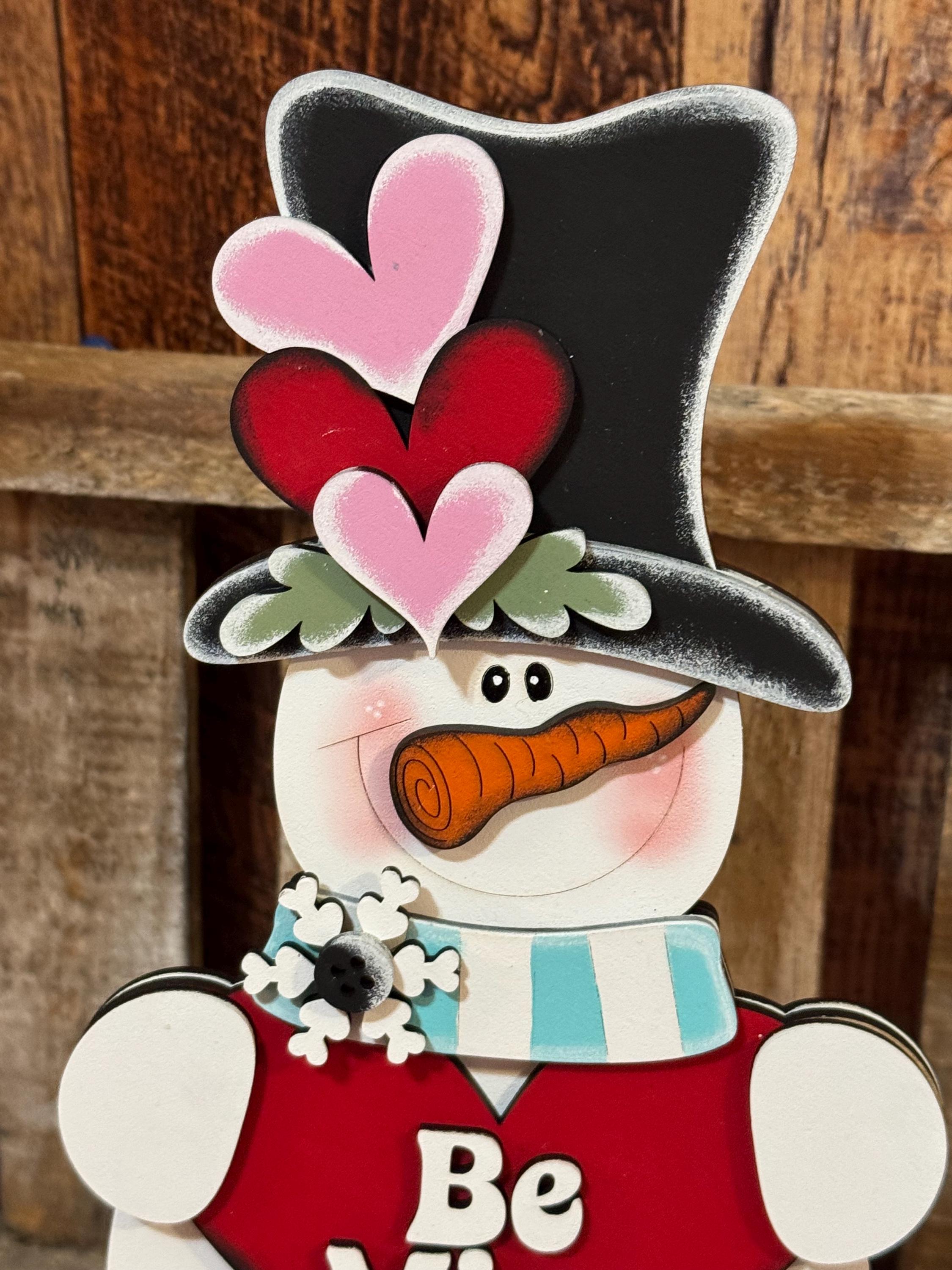 Snowman Valentine Wood Sign, Winter Tiered Tray Decor, Valentine Decor ...
