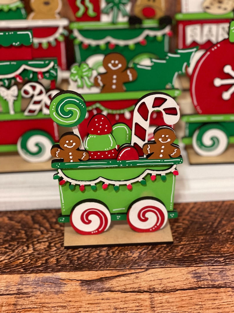 Standing Train Wood Sign, Santa Express, Christmas Tiered Tray Decor ...