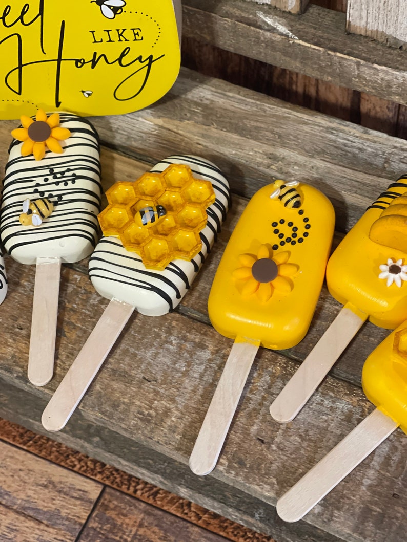 Fake Bee Cake Pops Fake Bee Cakesicles Bee Decor Fake - Etsy