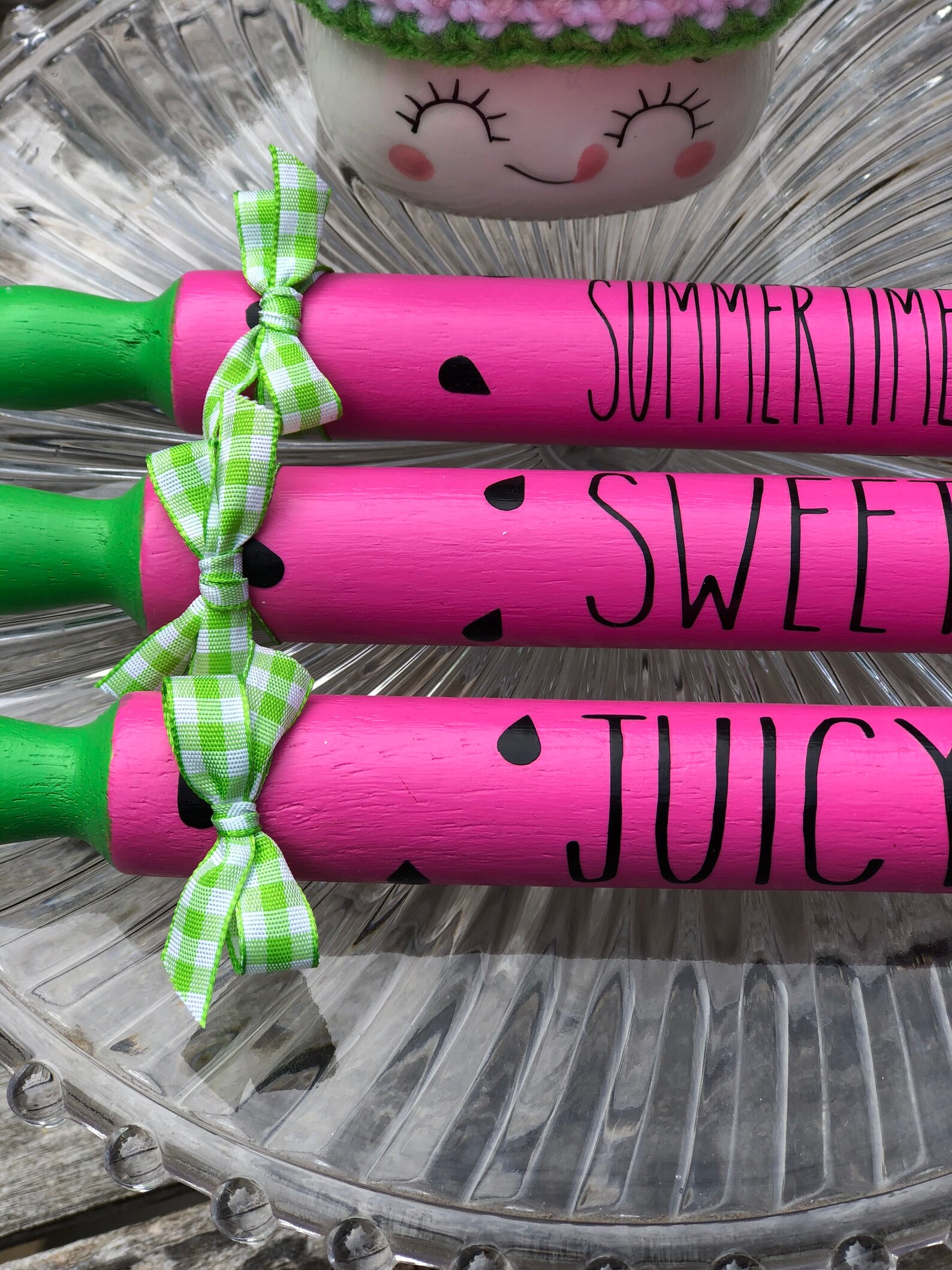 Pink Watermelon Mini Rolling Pin Watermelon Tiered Tray - Etsy