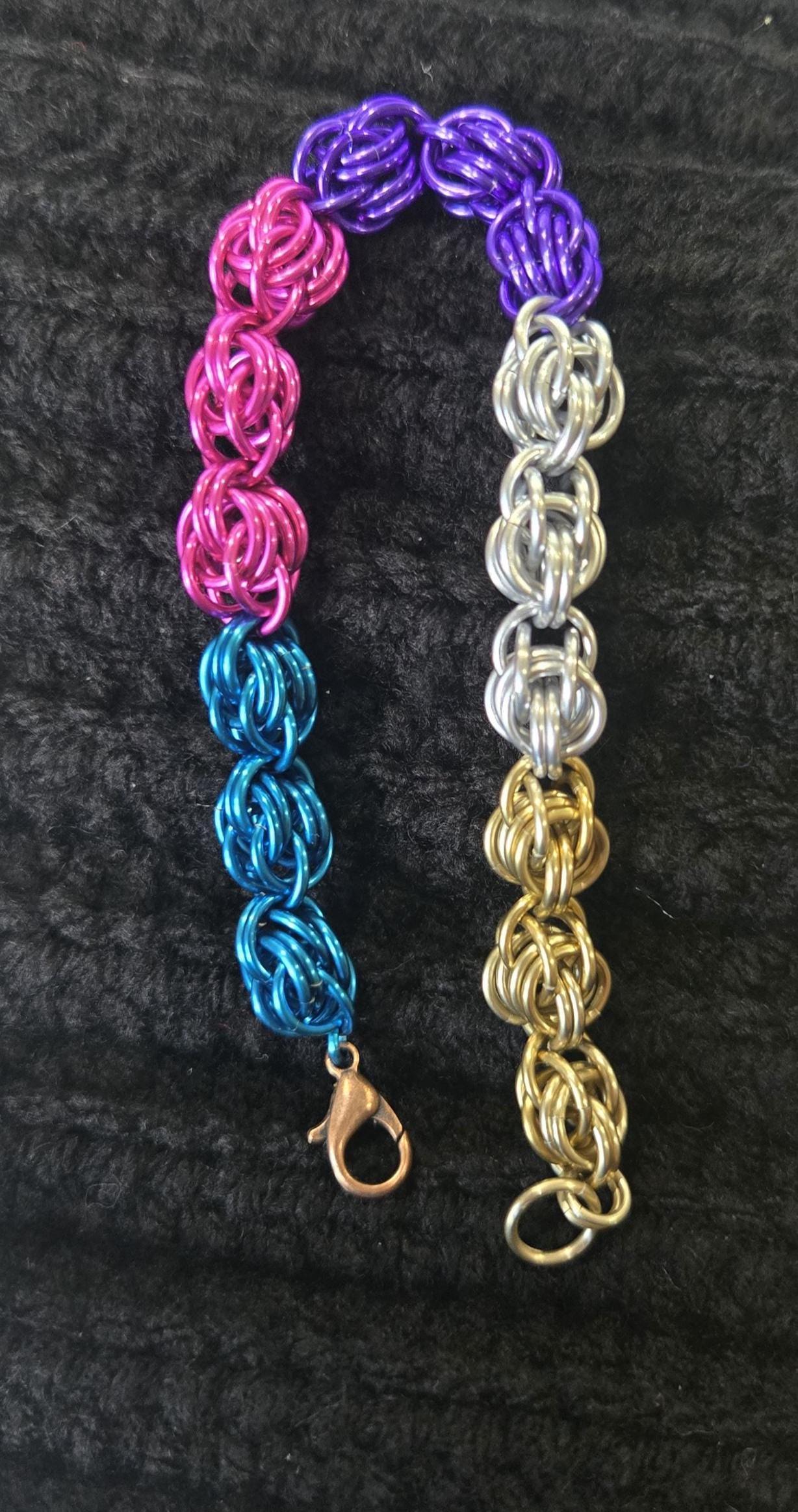 Poly Polyamorous Pride Gay Flag Chainmail Bracelet Jewelry - Etsy