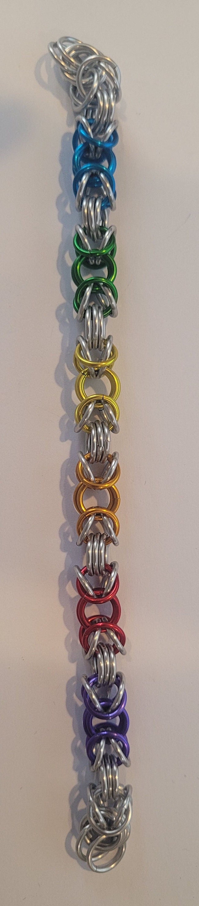 Rainbow LGBTQIA Pride Flag Chainmail Bracelet Jewelry - Etsy